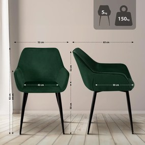 Jídelní židle Vessa samet – zelená