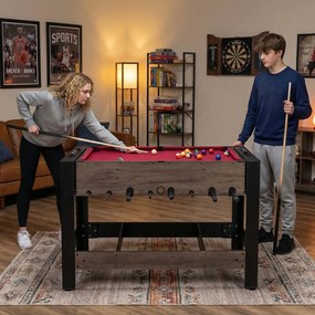 Costway 3-in-1 otočný hrací stůl 49palcový kombinovaný se stolním fotbalem
