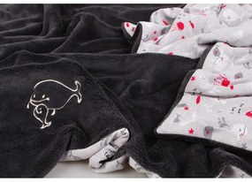 Kaarsgaren Dětská deka rybičky 70x100 cm  Wellsoft bavlna šedá