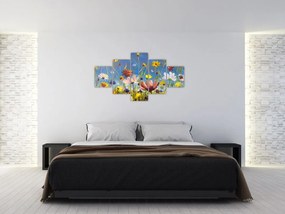Malovaný obraz rozkvetlé louky (125x70 cm)
