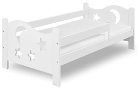 Dětská postel MOON 80 x 160 cm, bílá Rošt: S lamelovým roštem, Matrace: Bez matrace