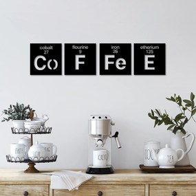 Nástěnná kovová dekorace Coffee 13 černá