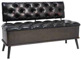 Úložná lavice s opěradlem 110 cm černá umělá kůže 339297