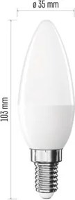 Emos lighting LED žárovka Classic svíčka / E14 / 6,5 W (60 W) / 806 lm / studená bílá 1525731111