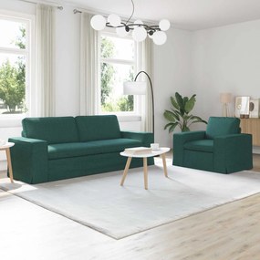 Set pohovek 2 ks Tmavě zelená textil 3407591