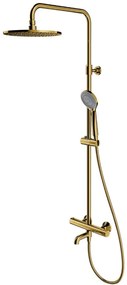 OMNIRES Y - Sprchový set s vanovým termostatem, průměr 25 cm, 5 proudů, zlatá Y1234ALGL