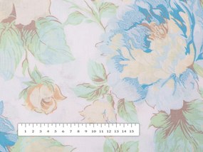 Biante Bavlněný povlak na polštář s lemem Sandra SA-139 Velké modré květy na bílém 40 x 60 cm