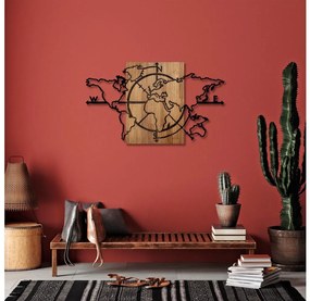 Asir | Nástěnná dekorace 119x70 cm mapa dřevo/kov | AS1720