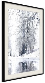 Artgeist Plakát zasněžený park Velikosti (šířkaxvýška): 40x60, Finální vzhled: Černý rám s paspartou