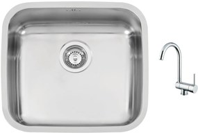 Set Sinks LAGUNA 490 V leštěný + baterie Sinks MIX Window