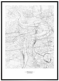 Prague map II - 50x70 cm Obraz