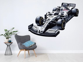 Bílá formule F1 textilní přelepitelná samolepka na zeď arch 75 x 51 cm