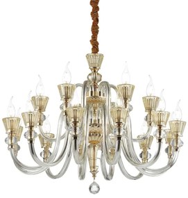 Ideal Lux - Křišťálový lustr na řetězu STRAUSS 18xE14/40W/230V pr. 85 cm mosaz
