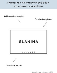 SLANINY - Samolepka s rámečkem na dózy do lednice, 6 x 4 cm