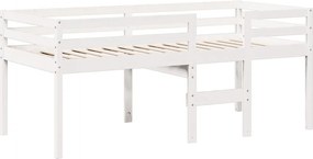 Patrová postel se střechou bílá 90 x 200 cm masivní borovice 3282053