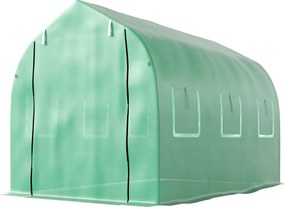 Outsunny Zahradní Skleník 3x2x2 m Tunelový Skleník se 6 Síťovými Okny a Dveřmi pro Zeleninu na Terasu | Aosom