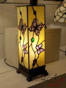 Stolní lampa Tiffany Butterfly Garden - 12.5*35 cm
