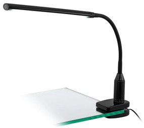EGLO LED moderní stolní lampička s klipem LAROA, černá 96437