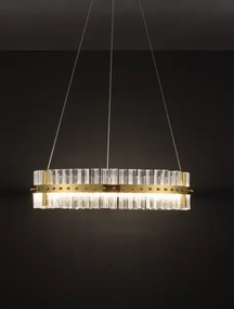 LED stmívatelný platinum zlatý moderní lustr Kezo