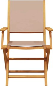3dílný bistro set taupe textil a masivní dřevo 3281882