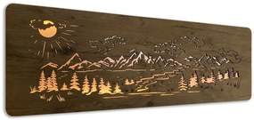 Li-Go "Hory, les" světelný obraz 230V 120x40cm provedení povrchu: dub světlý