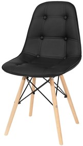 Szchara Ivar Čalouněná židle černá – ekologická kůže