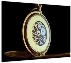 Obraz zlatých kapesních hodinek (70x50 cm)