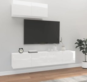 vidaXL 3dílný set TV skříněk kompozitní dřevo [3114473] Barva: bílá s vysokým leskem