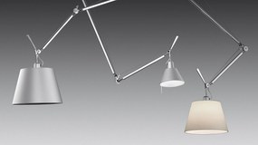 Artemide 0629000A+0781020A Tolomeo decentrata, designové závěsné svítidlo, 1x150W E27, polohovatelná ramena, stínítko satin, průměr 36cm