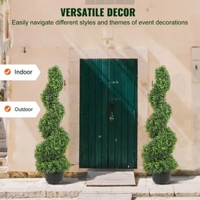 Umělé topiary Zimostráz, 0,9 m vysoký (2 kusy) Umělá topiová rostlina Venkovní