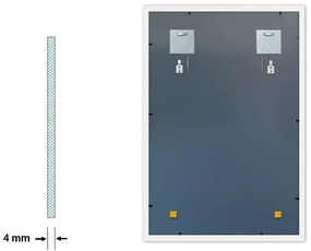 Obdélníkové koupelnové zrcadlo bílý rám 80x60 cm