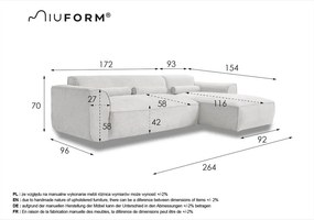 Šedá rohová pohovka (pravý roh) Flex Felix – Miuform