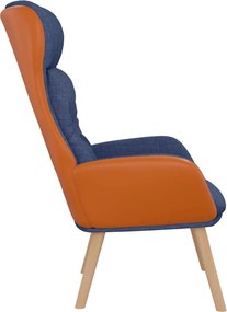 Relaxační křeslo modré textil a PVC 341305