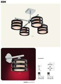 Redo 01-627 - Lustr na tyči KIM 4xE14/28W/230V lesklý chrom/černá