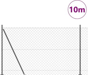 Zábradlí s betonovým základem 10 x 1,5 m Ocel potažená PVC Šedá 3351268