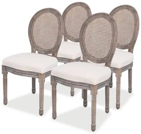 vidaXL Jídelní židle 4 ks krémové textil