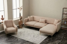 HANAH HOME Rohová pohovka SIMENA béžová pravá 266 cm 825BLC2830