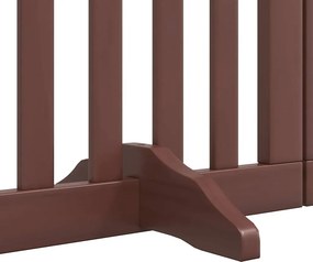 Zábrana pro psy s dvířky skládací 9 panelů hnědá 450 cm topol 3155659
