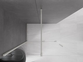 Mexen Velar, sprchová zástěna s posuvnými dveřmi Walk-in 160 x 200 cm, 8mm čiré sklo, broušená ocel, 871-160-000-03-97
