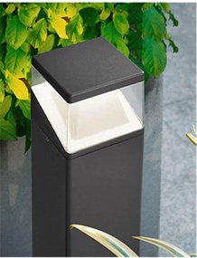 NV 813104 Venkovní sloupkové svítidlo LOCK hliník tmavě šedá bílý a čirý akrylový difuzor LED 12W 220-240V 45st. IP54 3000K nebo 4000K - NOVA LUCE