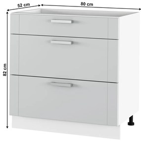 Dolní kuchyňská skříňka Janne Typ 61 (světle šedá + bílá). 1021231
