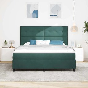 Postel s boxspringem s čelo Tmavě zelená 180 x 200 cm samet 3339851