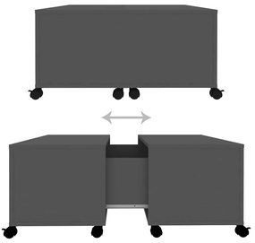 Konferenční stolek šedý 75 x 75 x 38 cm dřevotříska - Default Title