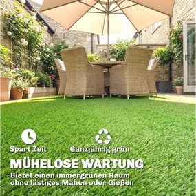 Umělý trávník Outsunny 1 × 4 m, výška vlasu 10 mm, samoodvodňovací — zelený
