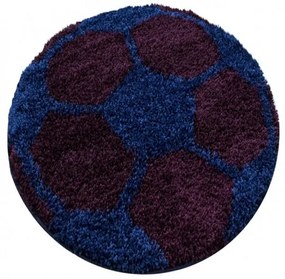 Dětský kusový koberec Fun kruh 6001 navy - průměr 100 cm