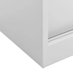 Kancelářská skříň posuvné dveře světle šedá 90x40x90 cm ocel - Default Title