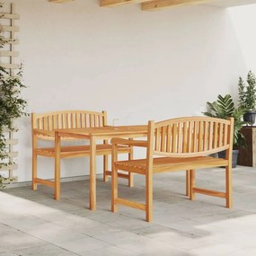3dílný zahradní jídelní set masivní teakové dřevo 3157937