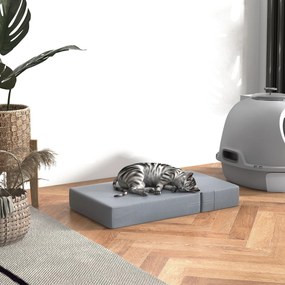 PawHut pet schody skládací dvoustupňová podložka pro psy a kočky šedá L45xW39xH20 cm ideální pro malá zvířata