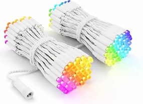 Barevná světýlka venkovní Twinkly strings 25 m Dual Pro, 2× 125 LED RGB, bílý kabel, IP44, 2× 12,5 m