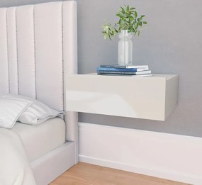 vidaXL Plovoucí noční stolek 40x30x15 cm kompozitní dřevo [800312] Barva: bílá s vysokým leskem